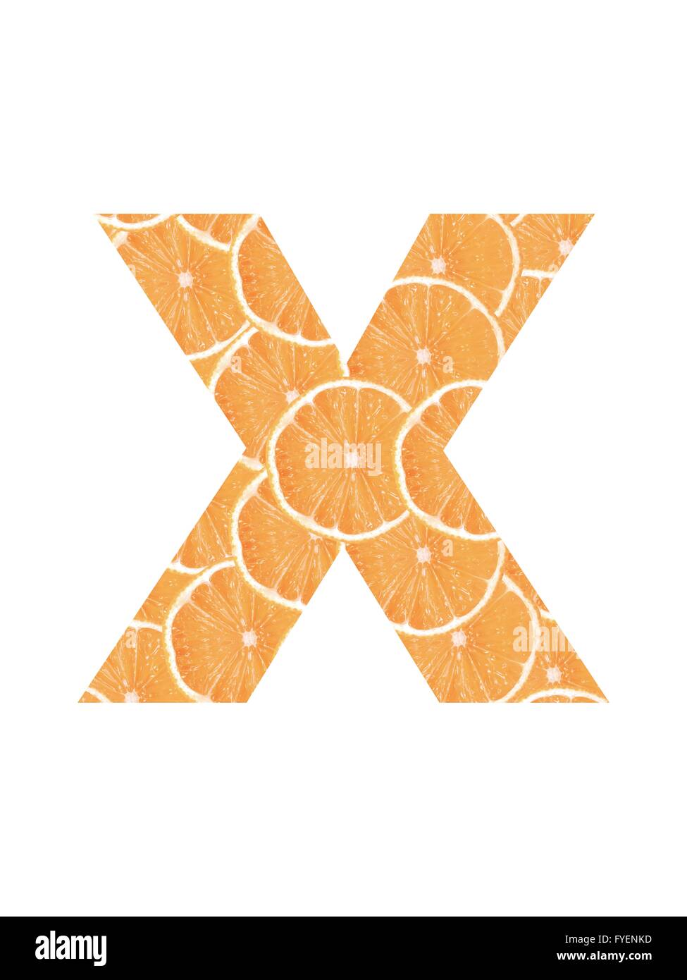Letter of the alphabet cropped from slices of orange Stock Photo - Alamy