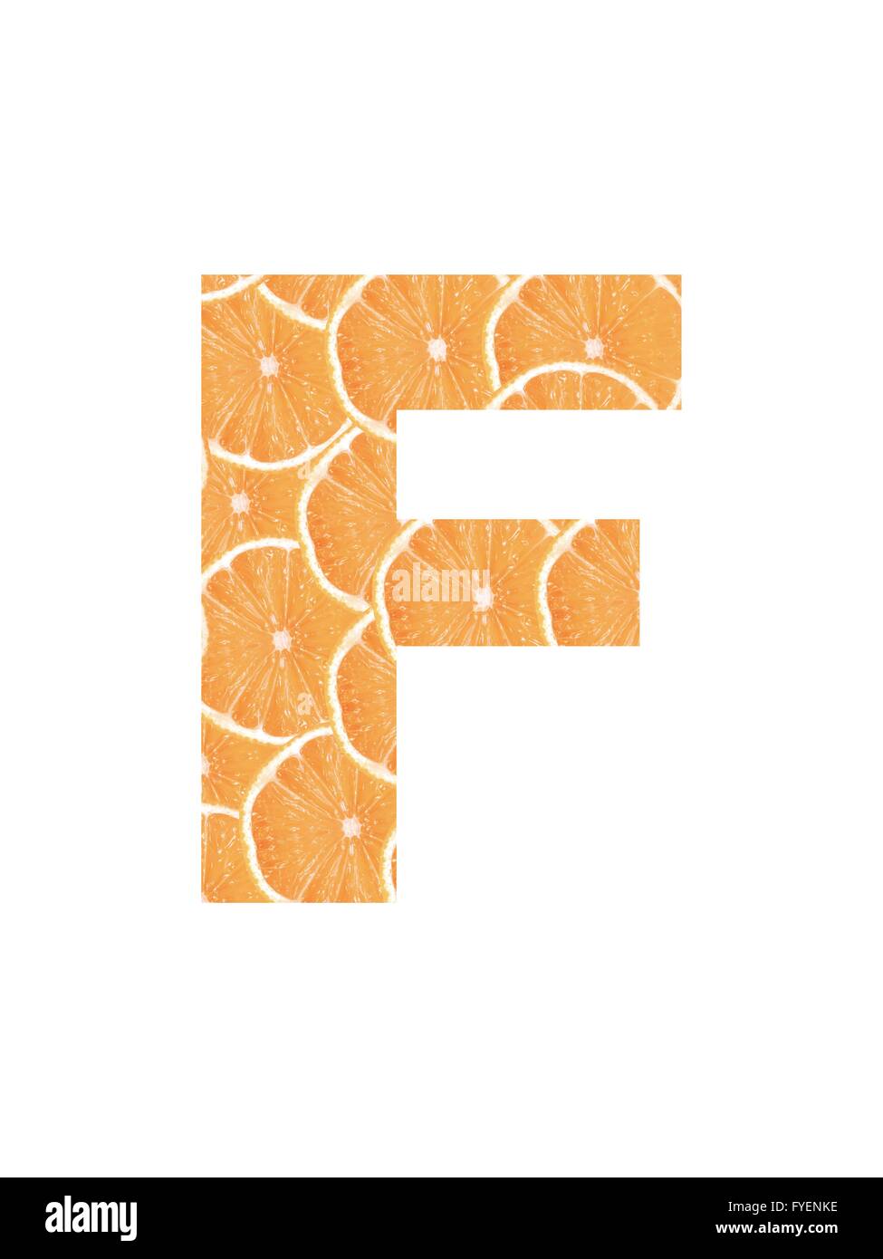 Letter of the alphabet cropped from slices of orange Stock Photo - Alamy