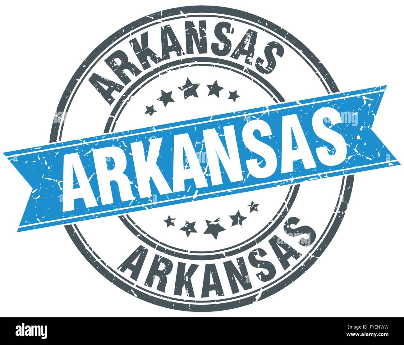 Arkansas blue round grunge vintage ribbon stamp Stock Vector Image ...