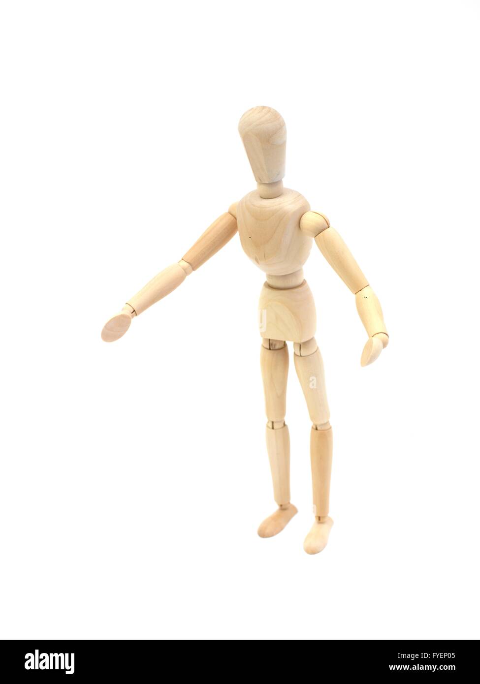 A wooden manikin isolated on a white background Stock Photo - Alamy