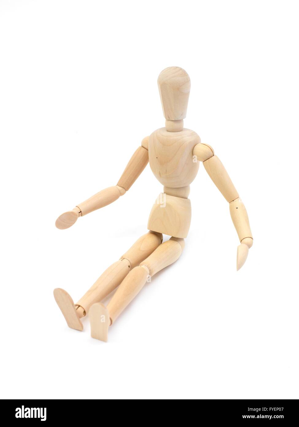 A wooden manikin isolated on a white background Stock Photo - Alamy