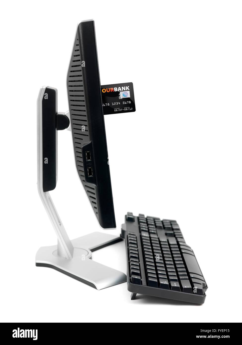 Woman using bank card Cut Out Stock Images & Pictures - Alamy