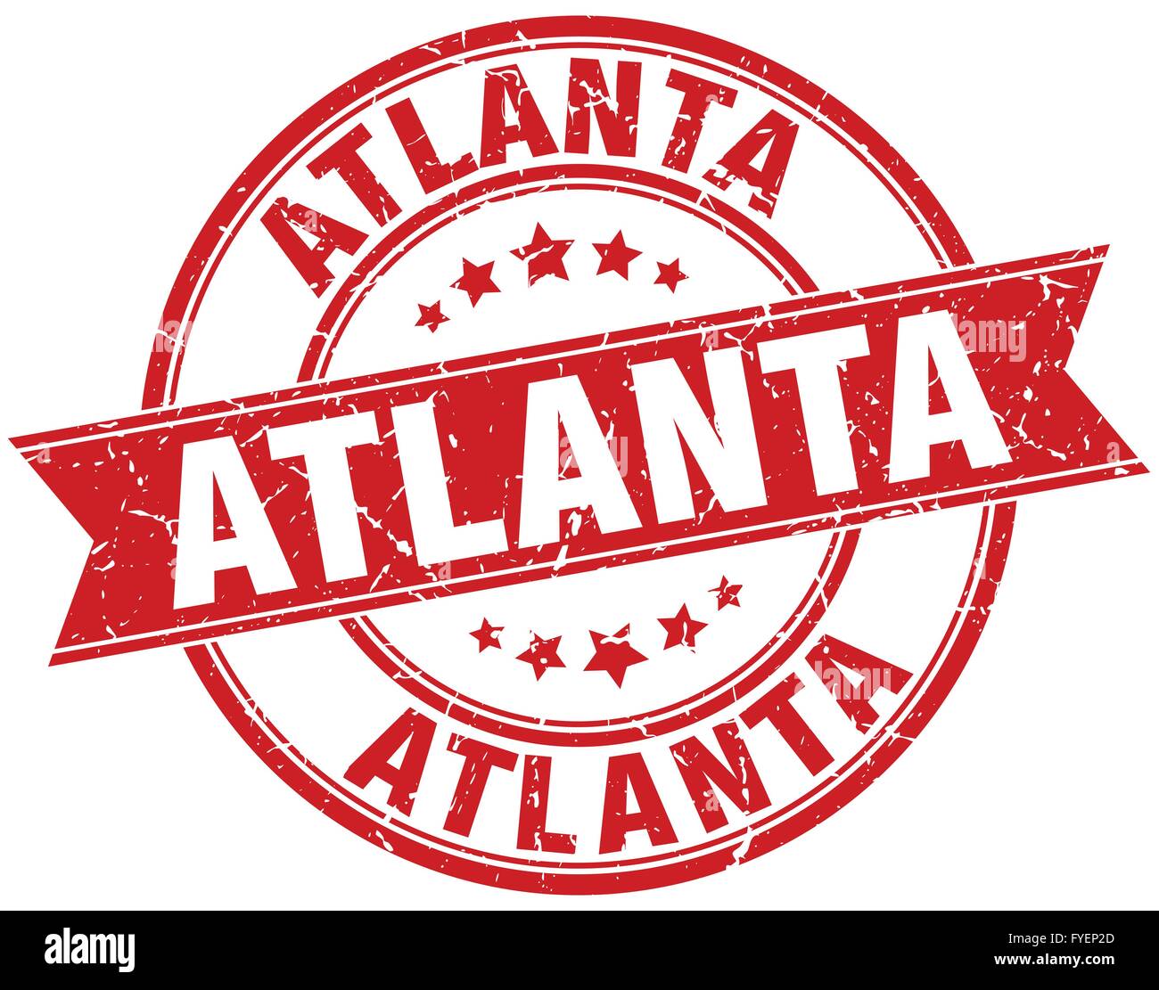 Atlanta red round grunge vintage ribbon stamp Stock Vector Image & Art ...