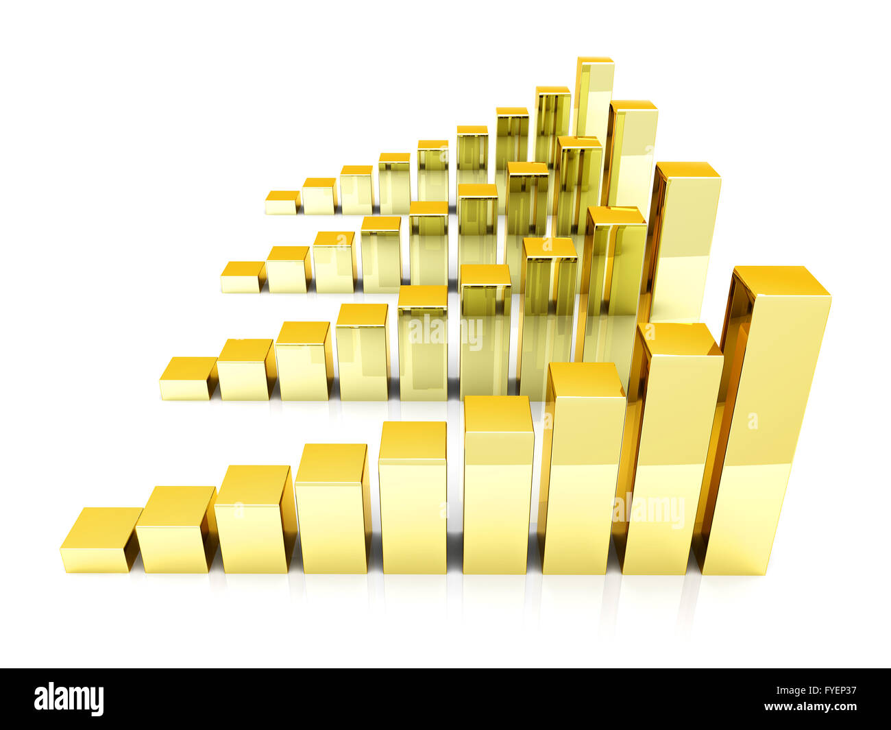 3d render ascending bar graph hi-res stock photography and images - Alamy