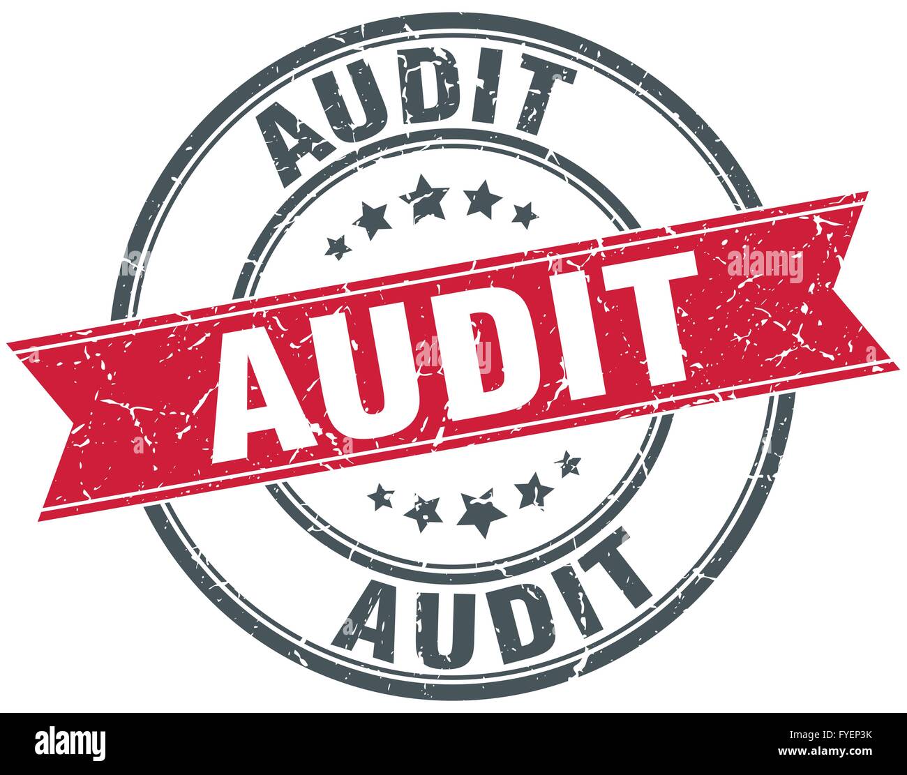 audit red round grunge vintage ribbon stamp Stock Vector Image & Art ...