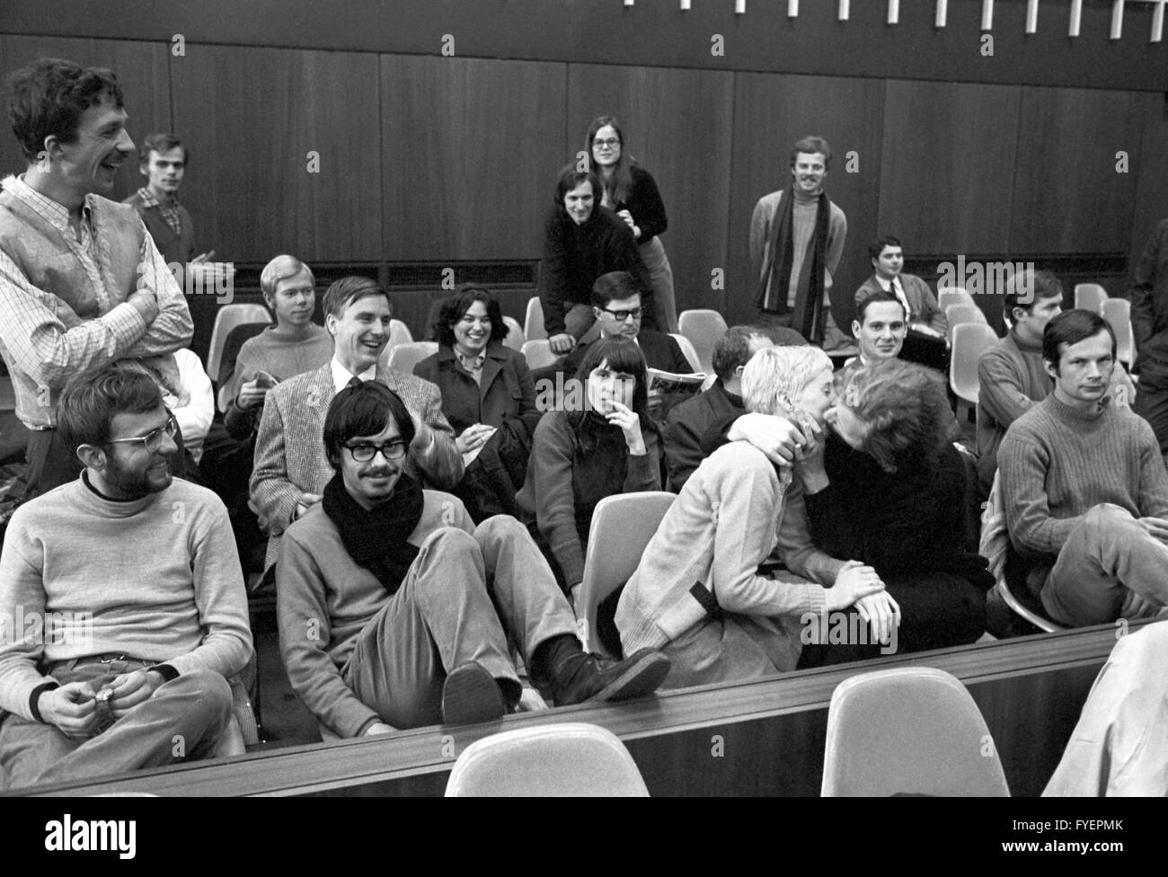 View of the audience of the process against five members of the SDS ...