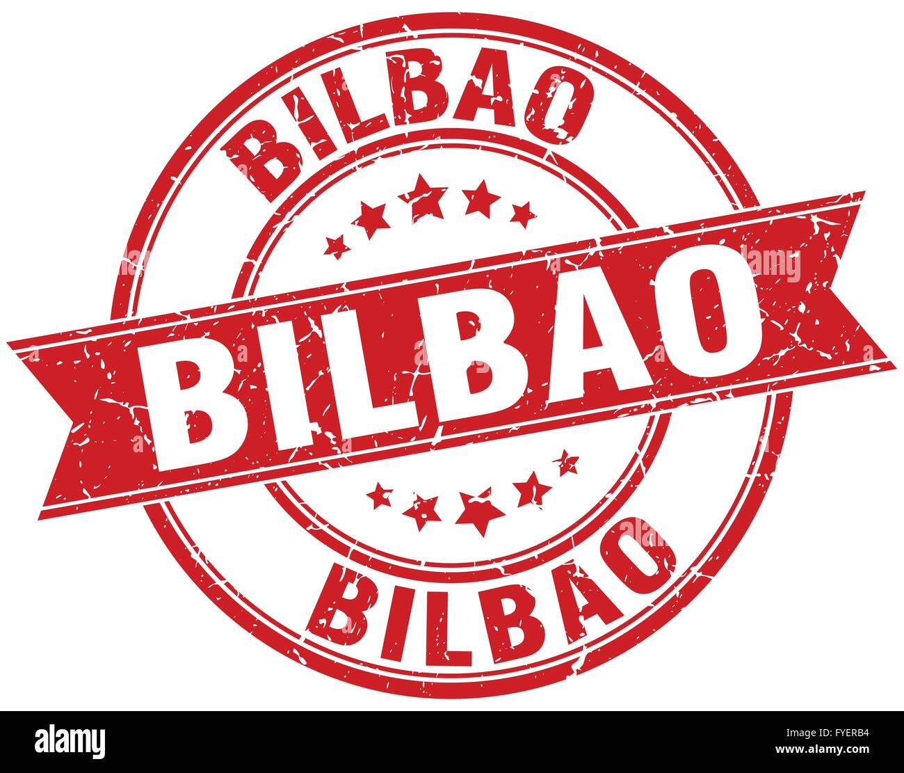 Bilbao red round grunge vintage ribbon stamp Stock Vector Image & Art ...