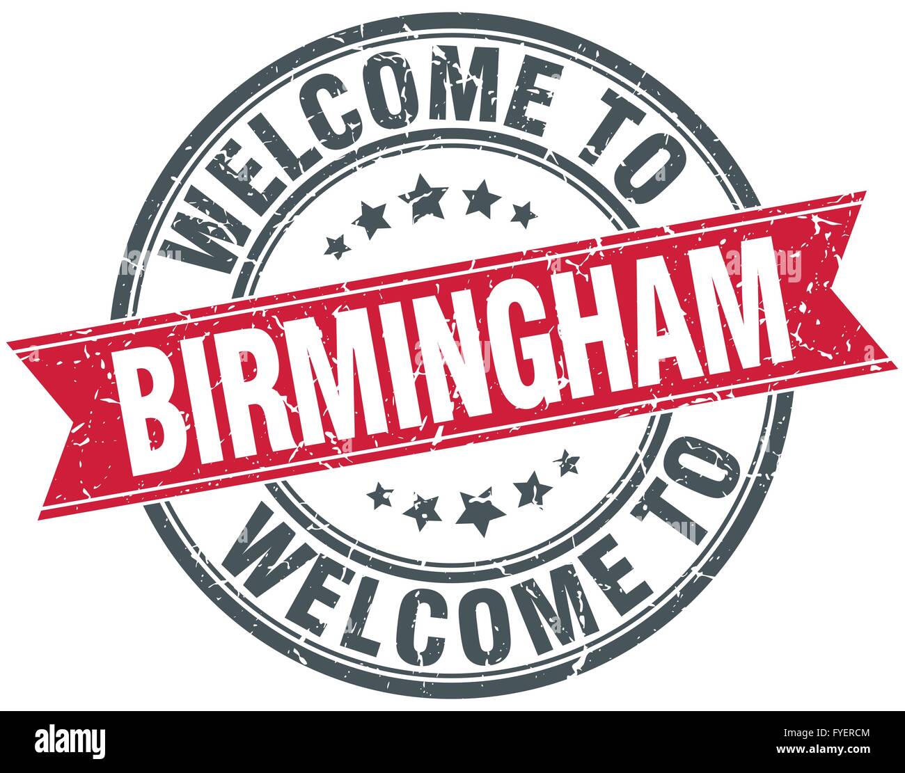 welcome to Birmingham red round vintage stamp Stock Vector Image & Art ...