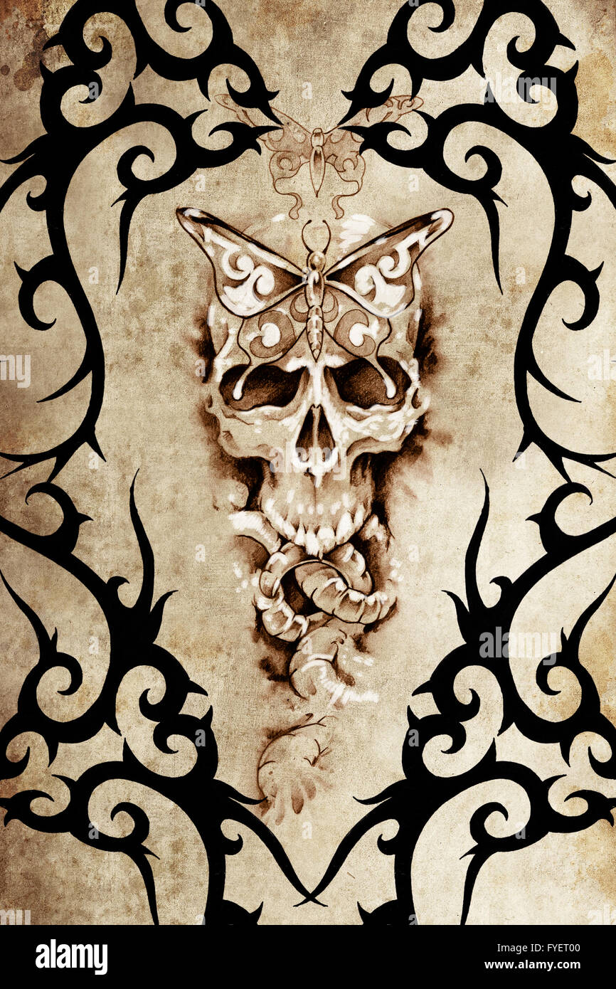 Gothic Skull Tattoo Designs