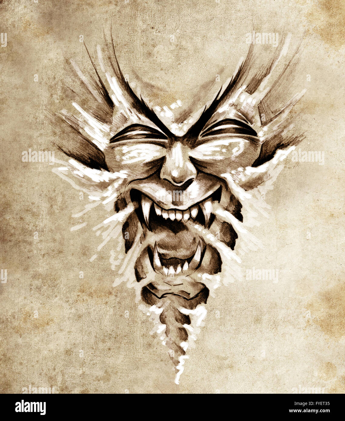 Gargoyle Face Tattoo