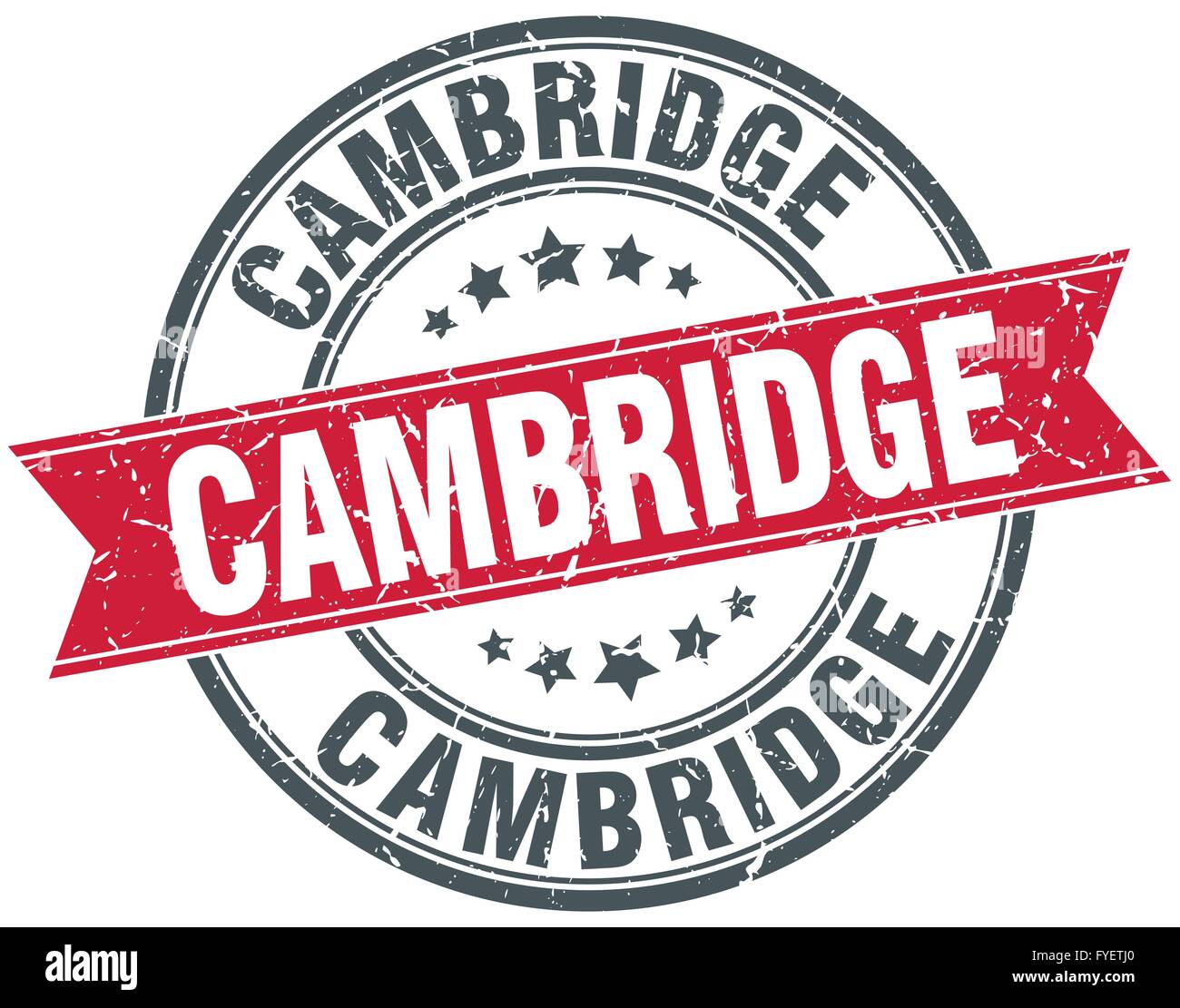 Cambridge red round grunge vintage ribbon stamp Stock Vector Image ...