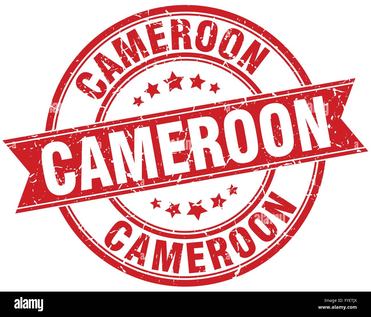 Cameroon red round grunge vintage ribbon stamp Stock Vector Image & Art ...