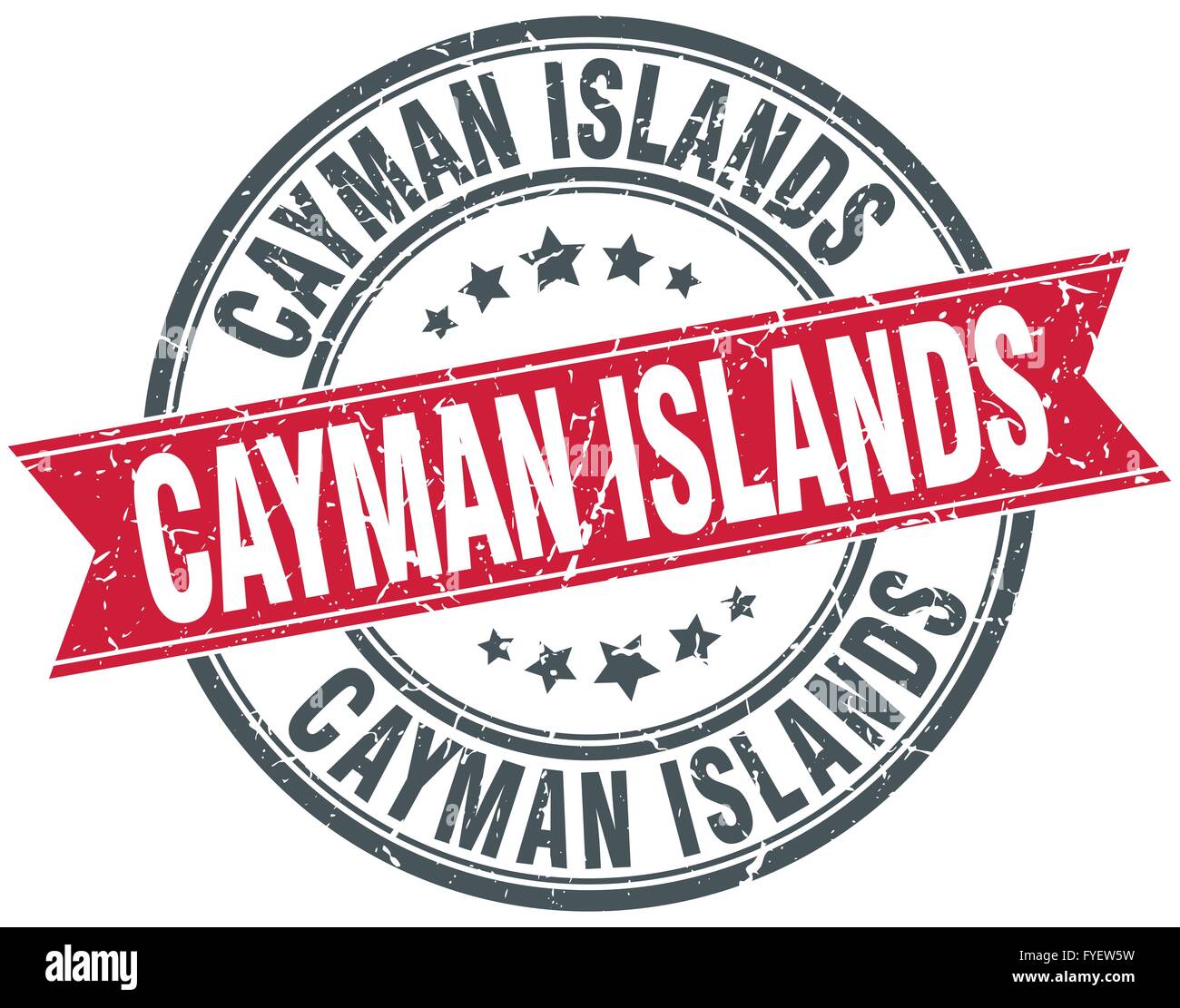 Cayman Islands red round grunge vintage ribbon stamp Stock Vector Image ...