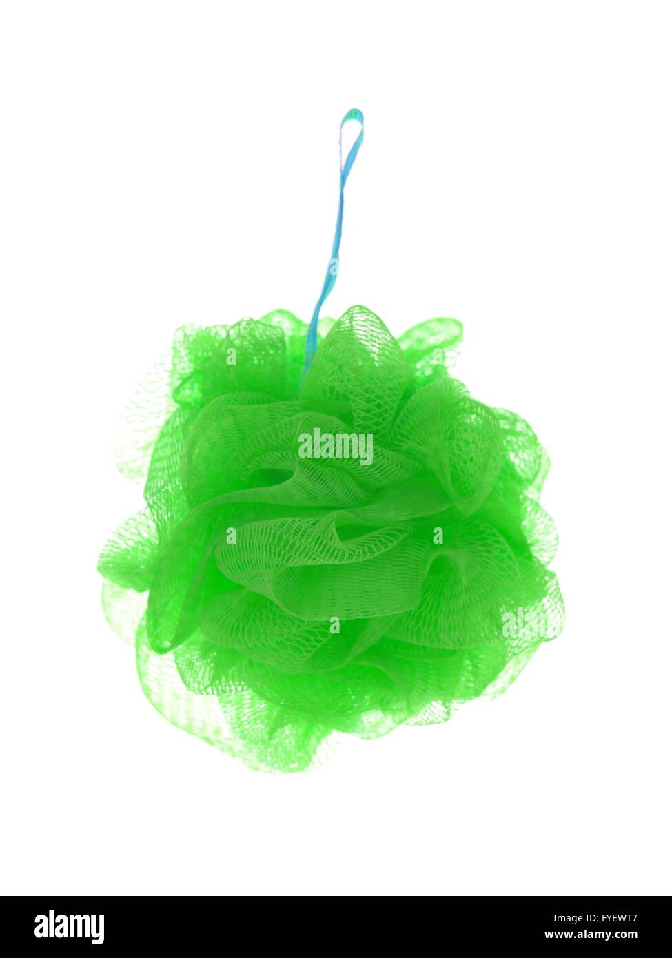 A shower scrubber isolated against a white background Stock Photo - Alamy