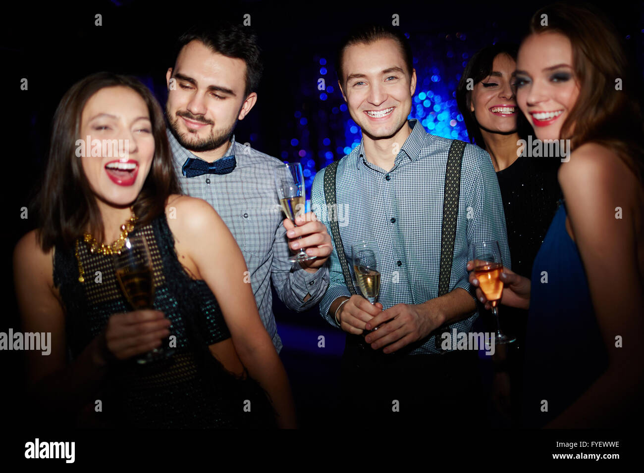 Dancing with champagne Stock Photo - Alamy