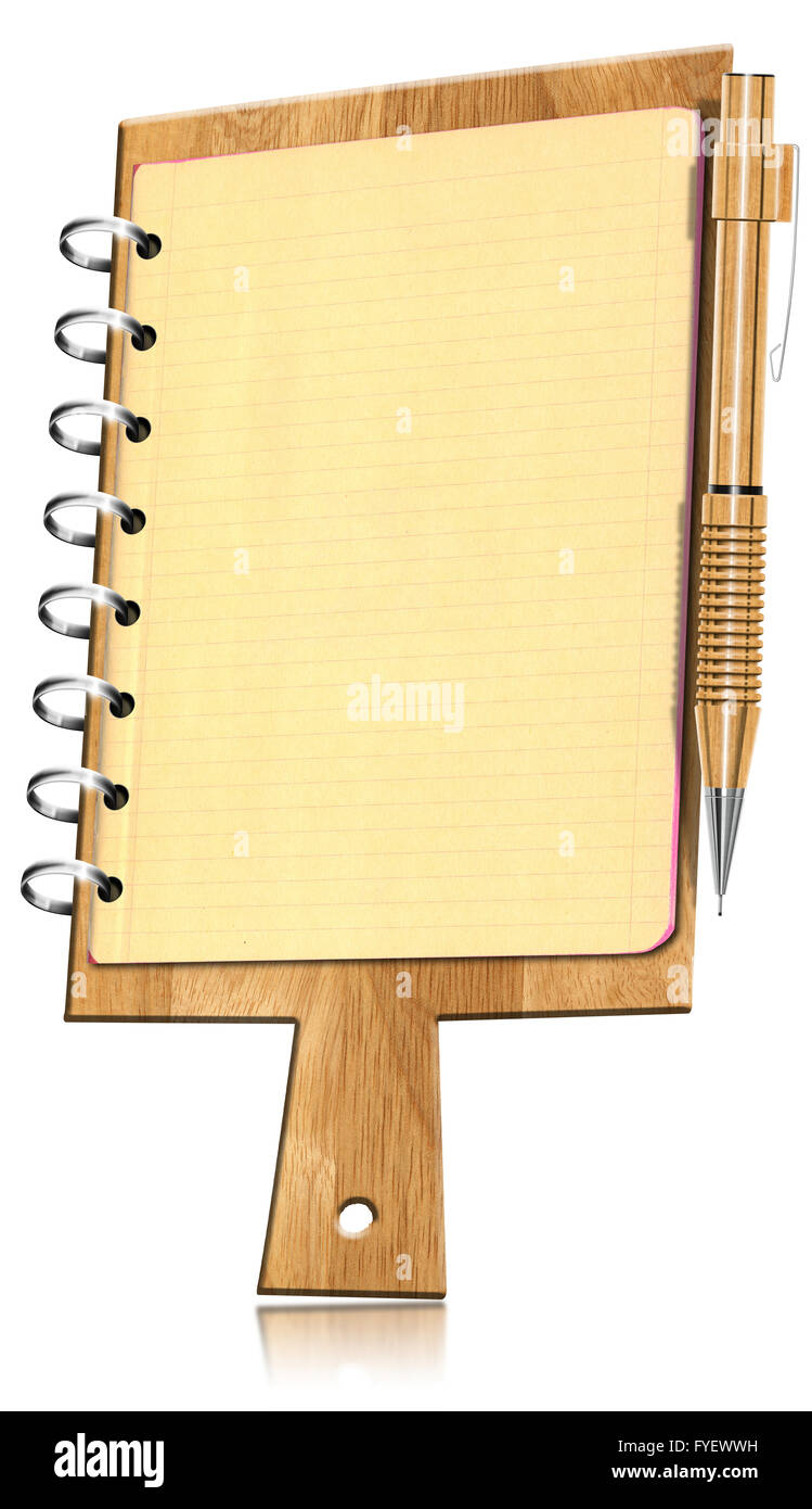 Notebook Shaped Cutting Board with Pages Stock Photo - Alamy
