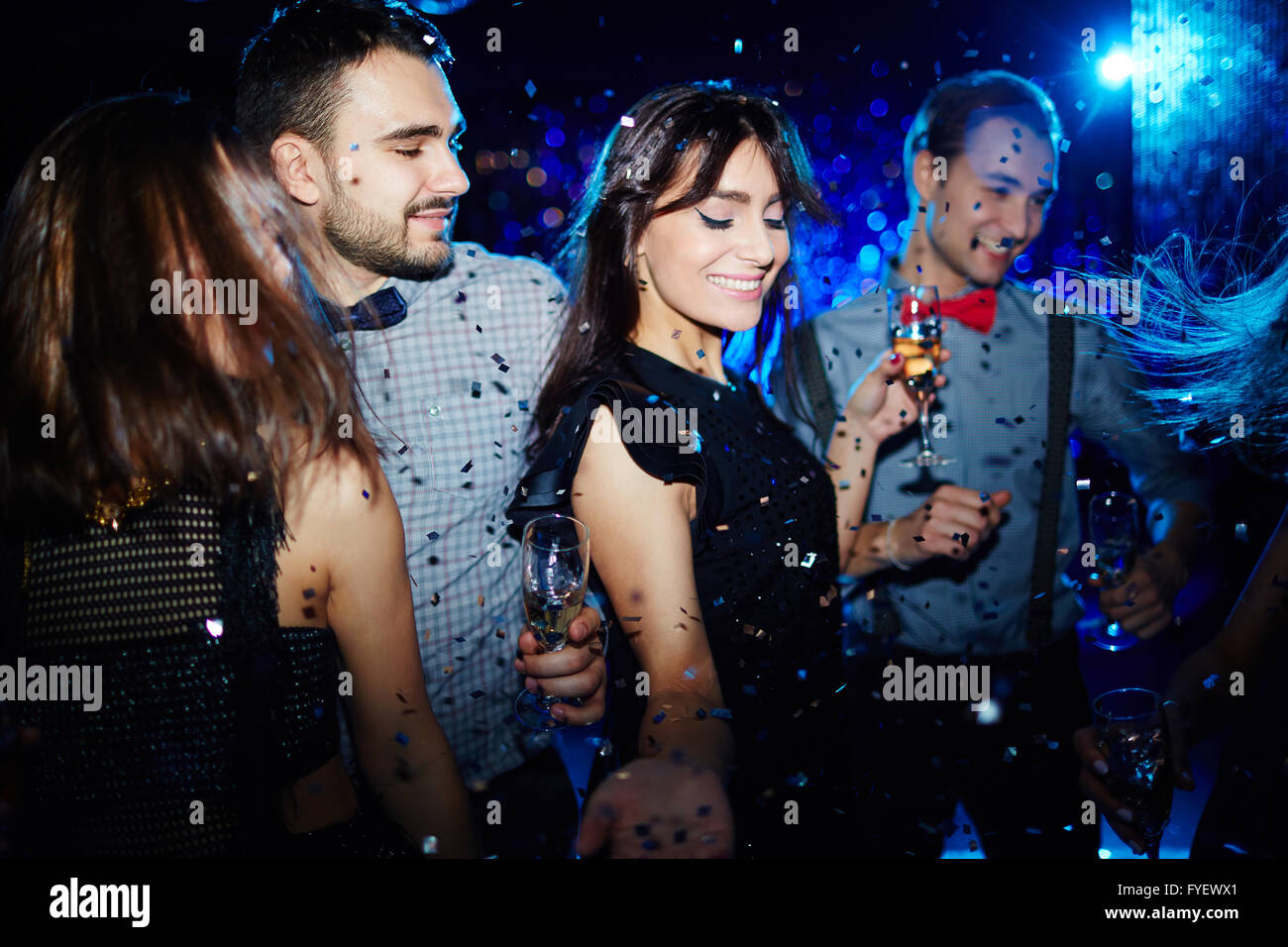 Happy young people dancing party hi-res stock photography and images ...