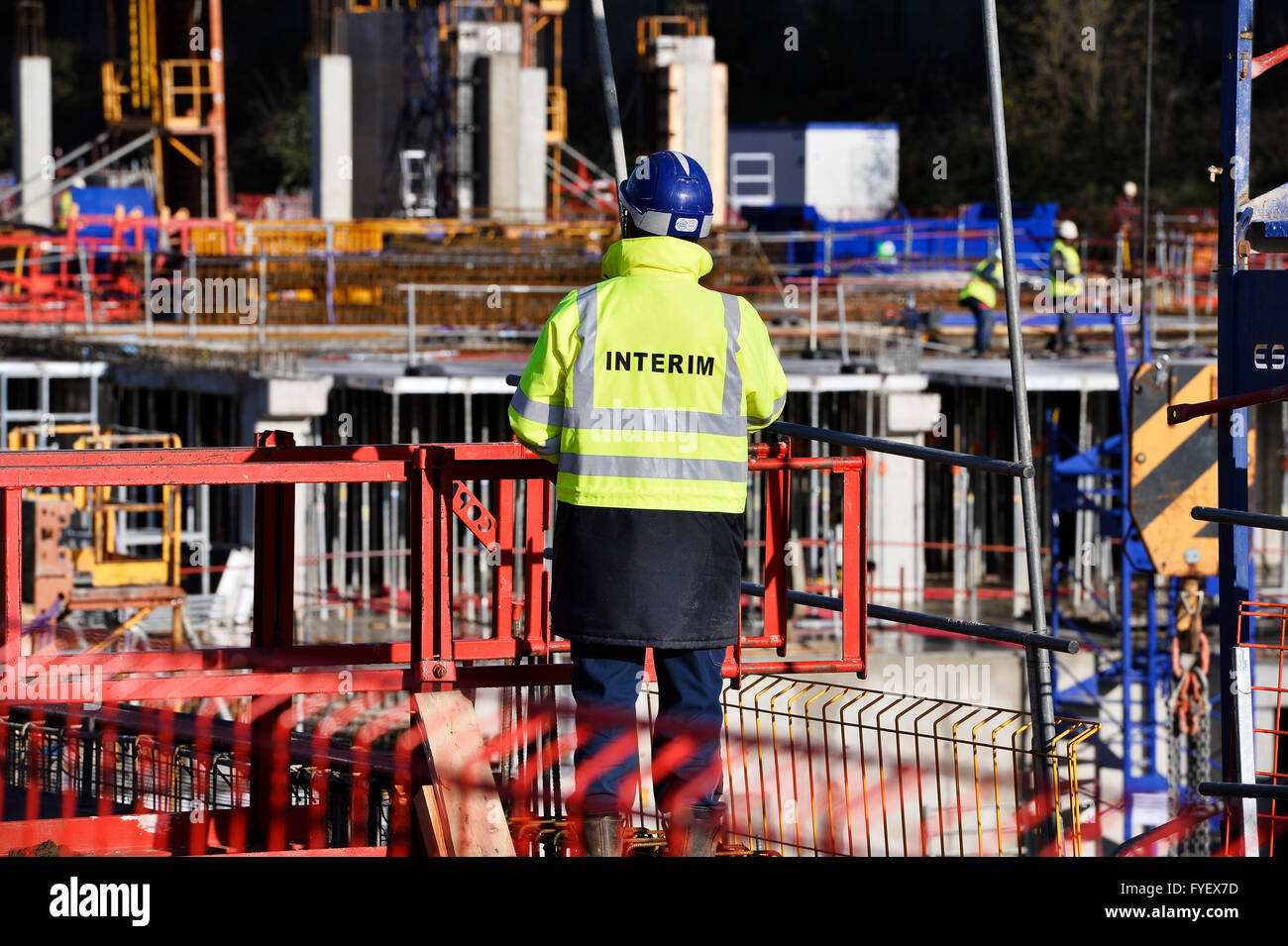 temporary worker on a construction site - France Stock Photo - Alamy