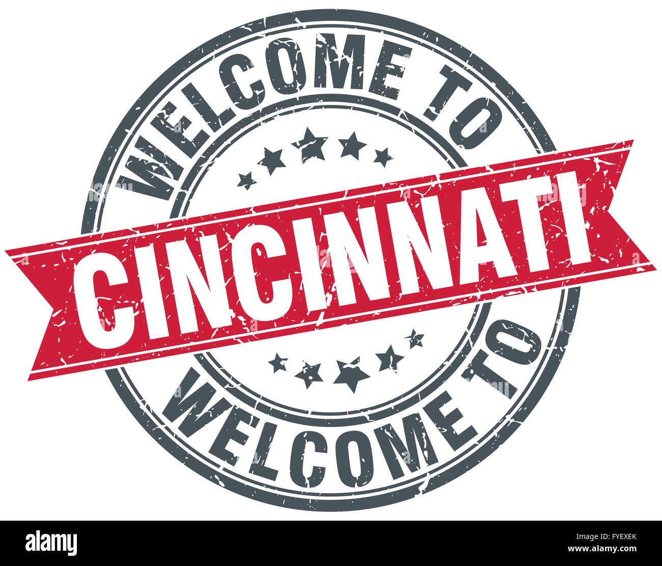 welcome to Cincinnati red round vintage stamp Stock Vector Image & Art ...