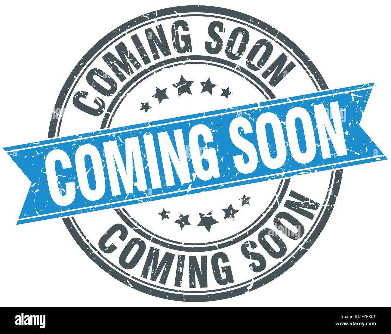 coming soon blue round grunge vintage ribbon stamp Stock Vector Image & Art - Alamy