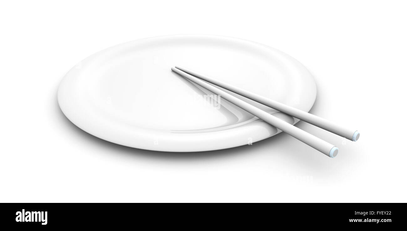 Asian Plate with Chopsticks Stock Photo - Alamy