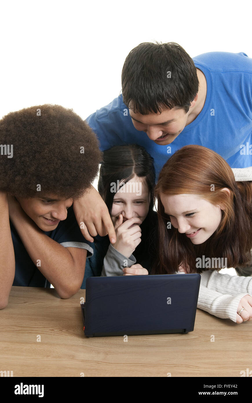 Teens with laptop Stock Photo - Alamy