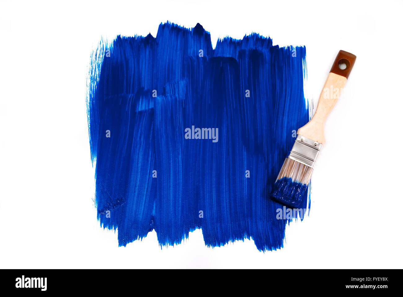 Blue paint brush Stock Photo - Alamy