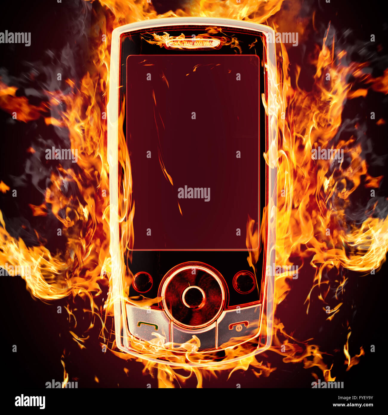 Burning red phone fire hi-res stock photography and images - Alamy