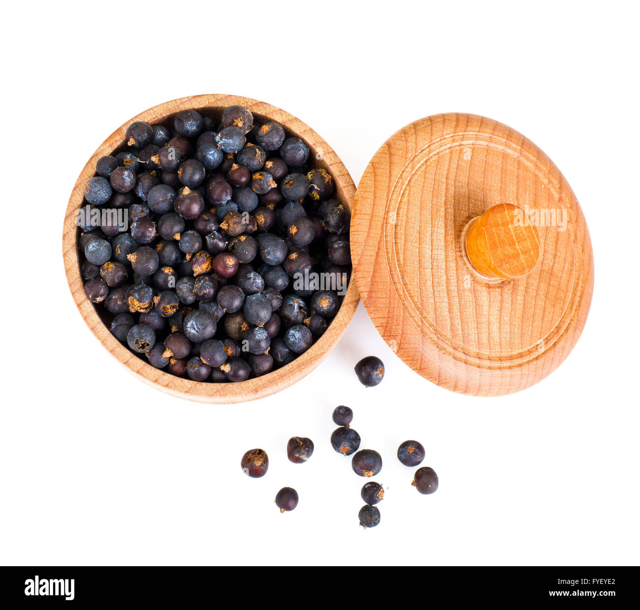 Dried Fruits of Juniper, Seasoning Isolated on White Background Stock ...