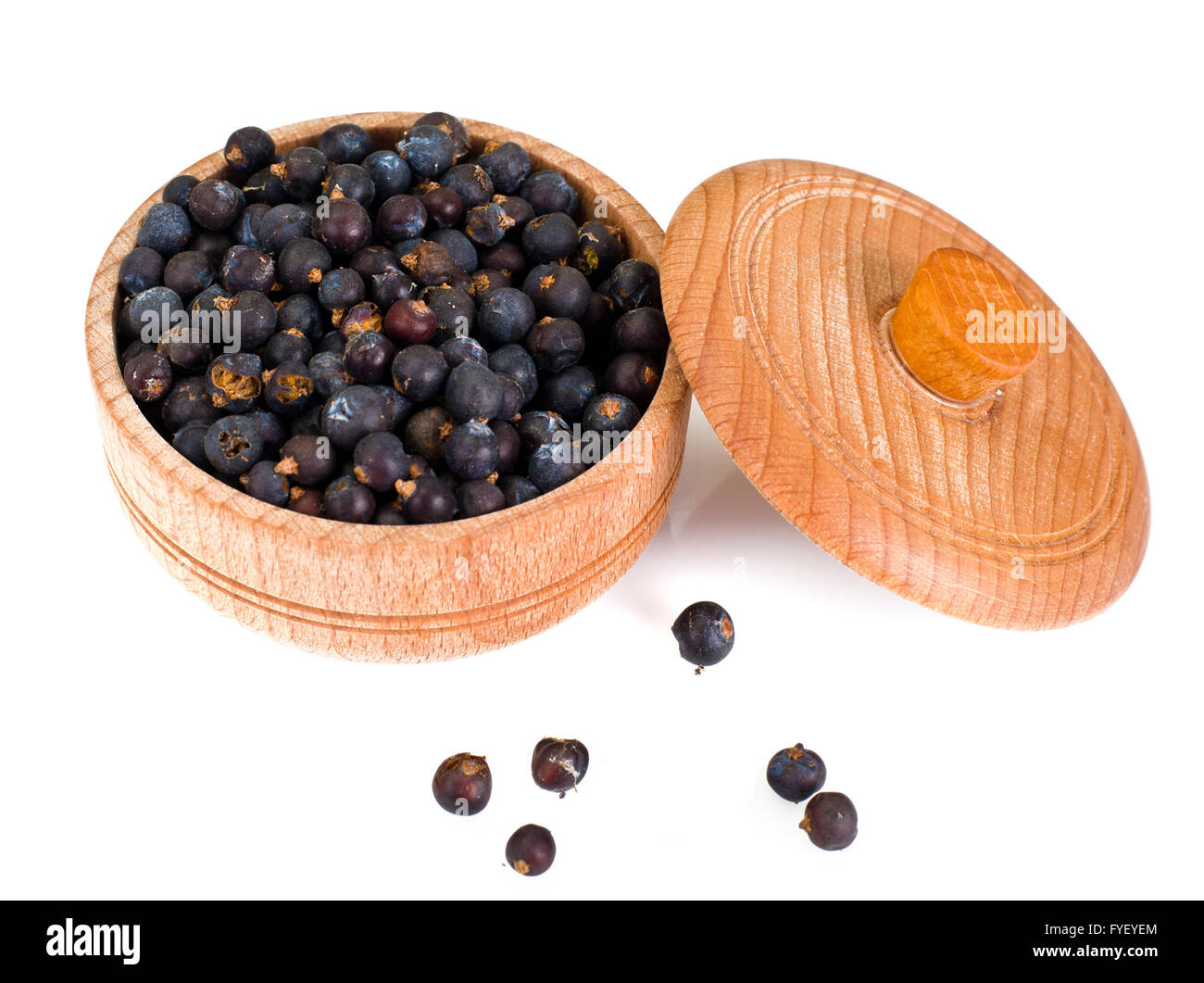 Dried Fruits of Juniper, Seasoning Isolated on White Background Stock ...