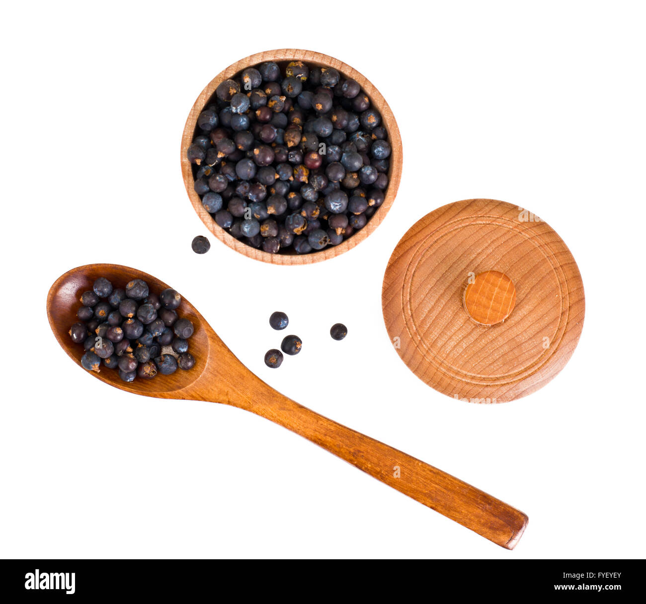 Dried Fruits of Juniper, Seasoning Isolated on White Background Stock ...