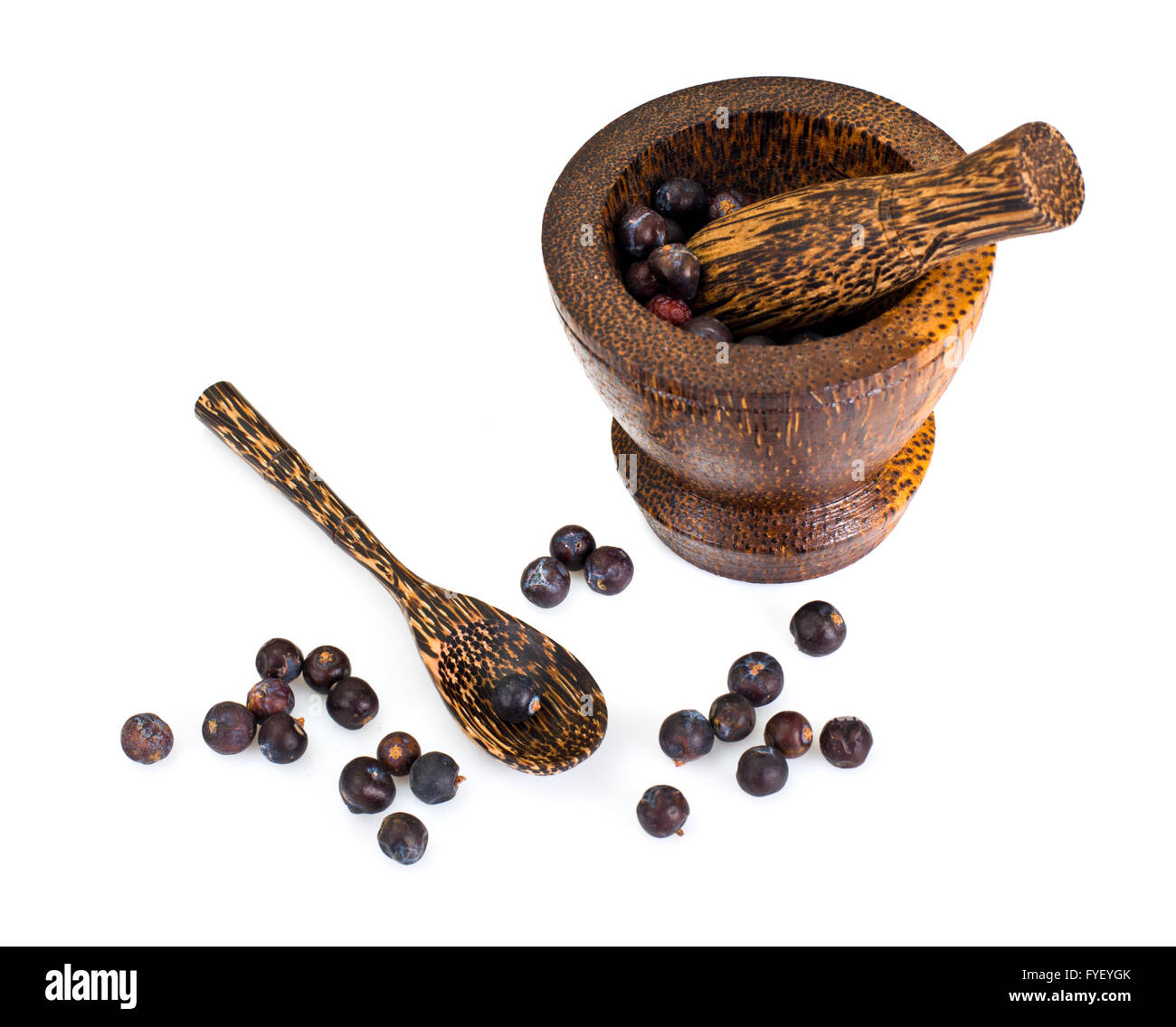 Dried Fruits of Juniper, Seasoning Isolated on White Background Stock ...