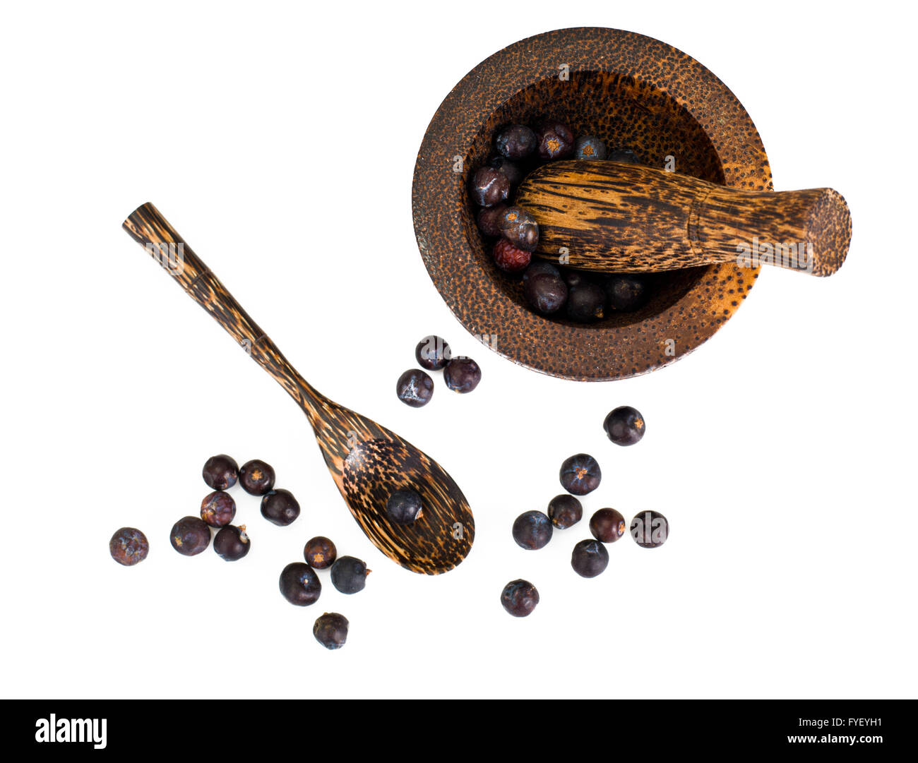 Dried Fruits of Juniper, Seasoning Isolated on White Background Stock ...