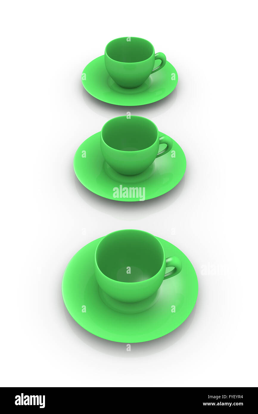 Three Coffee Cups Stock Photo - Alamy
