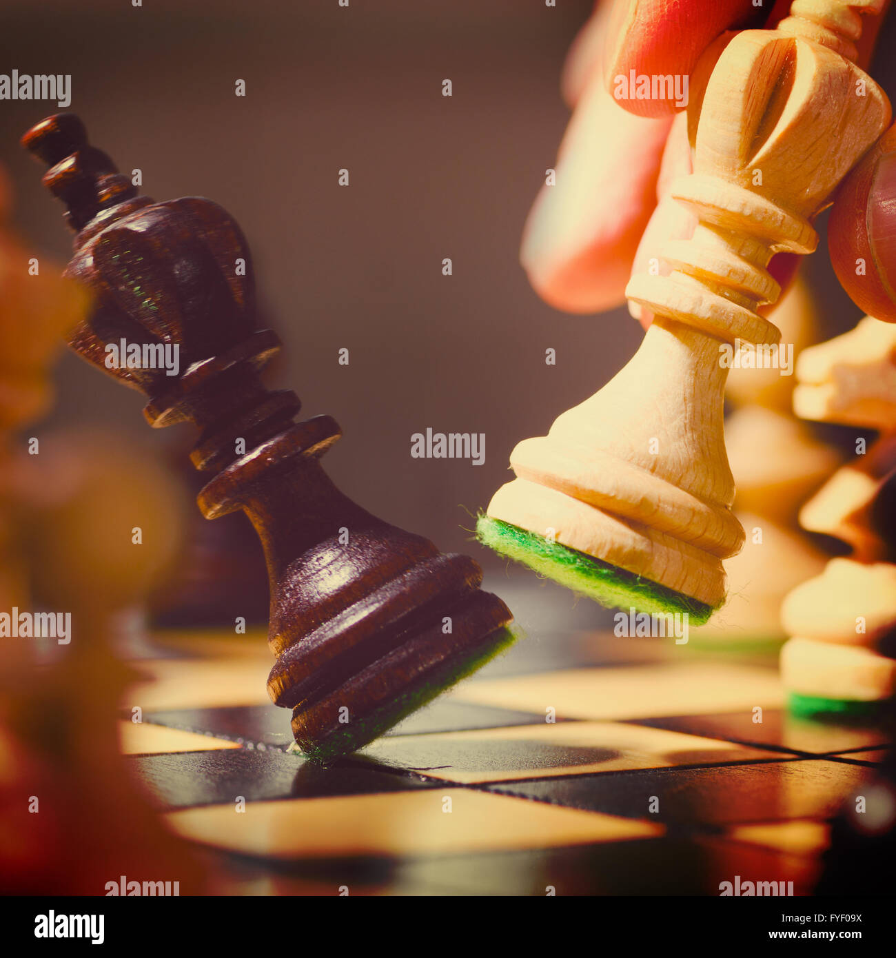 playing wooden chess pieces Stock Photo - Alamy