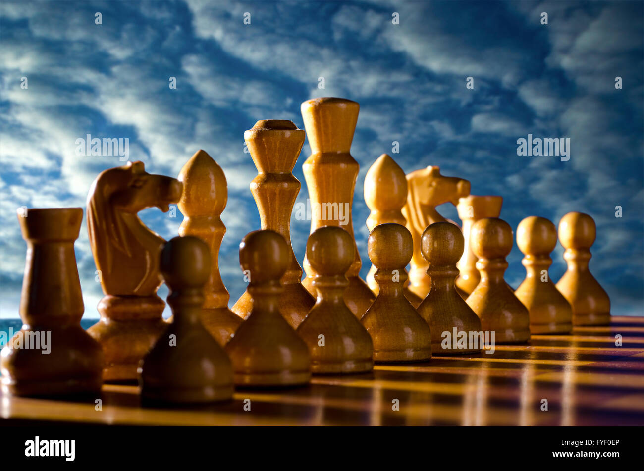 wooden chess pieces Stock Photo - Alamy
