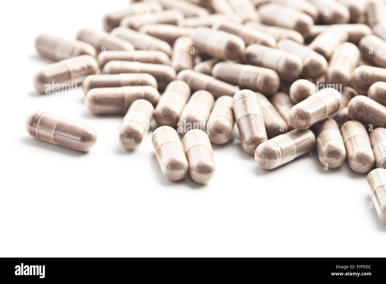 Medicinal pills piled up a bunch of closeup Stock Photo - Alamy