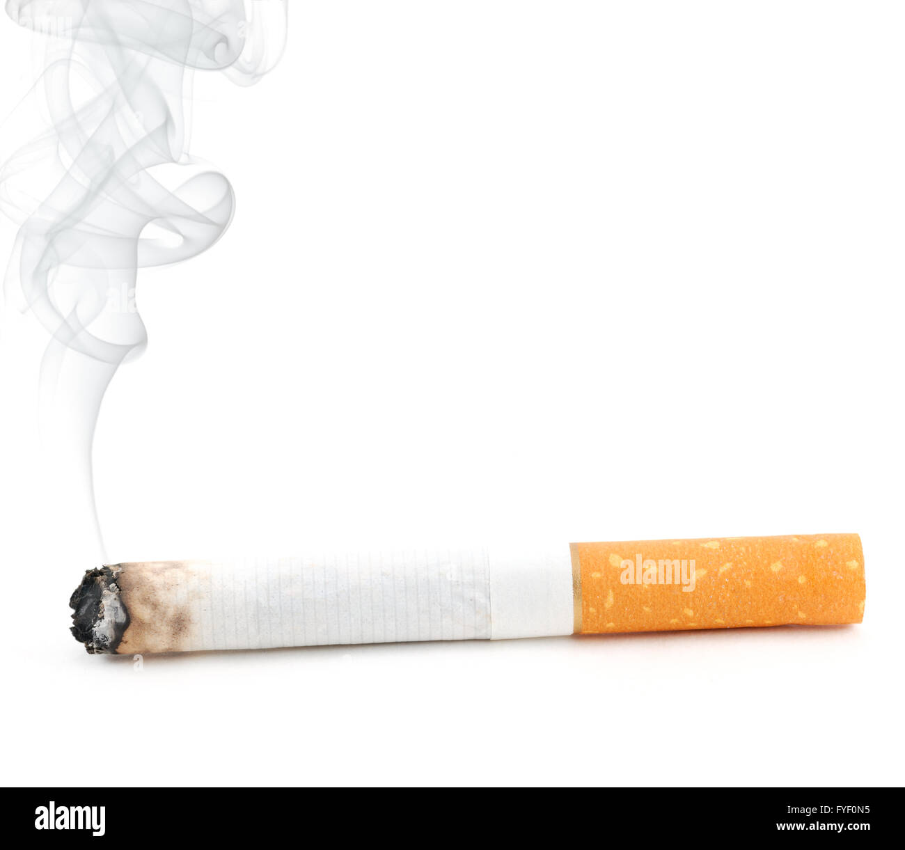 smouldering cigarette with smoke isolated on white Stock Photo - Alamy