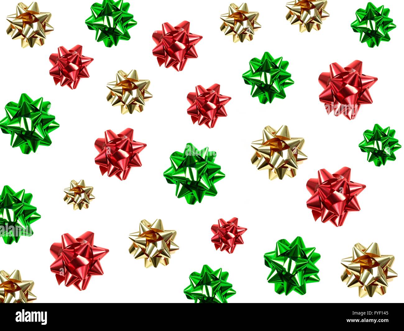 Gift wrapping bows isolated against a white background Stock Photo - Alamy