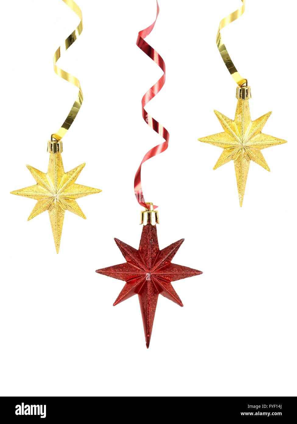 Christmas stars isolated against a white background Stock Photo - Alamy