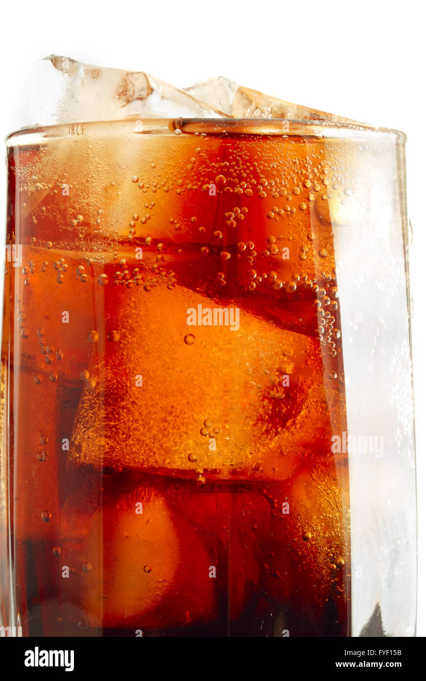 glass with cola and ice Stock Photo - Alamy