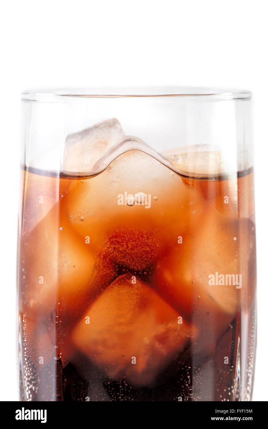 glass with cola and ice Stock Photo - Alamy