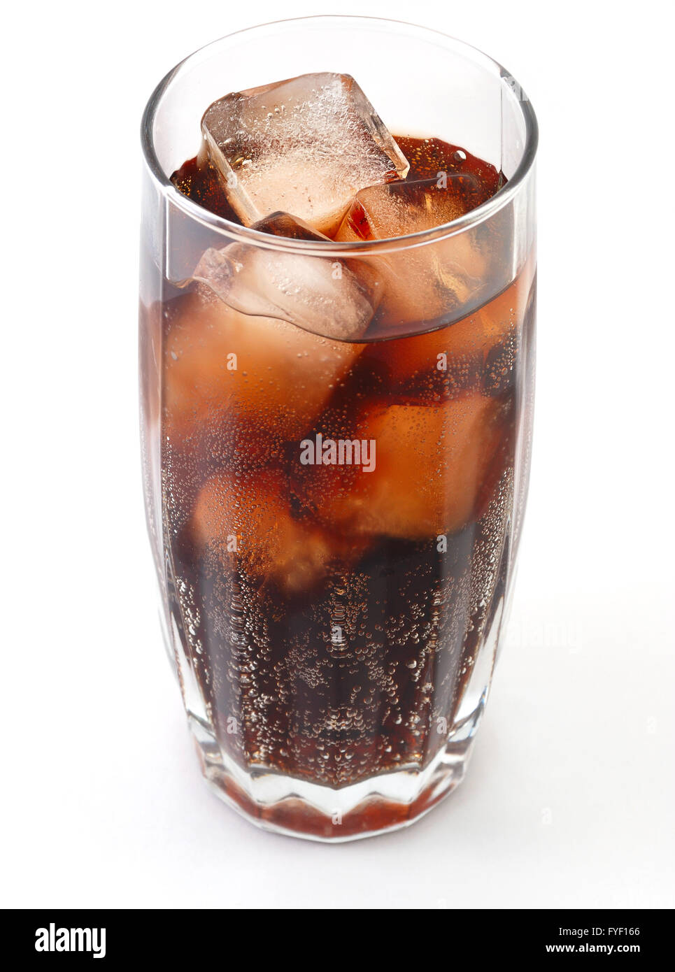 glass with cola and ice Stock Photo - Alamy