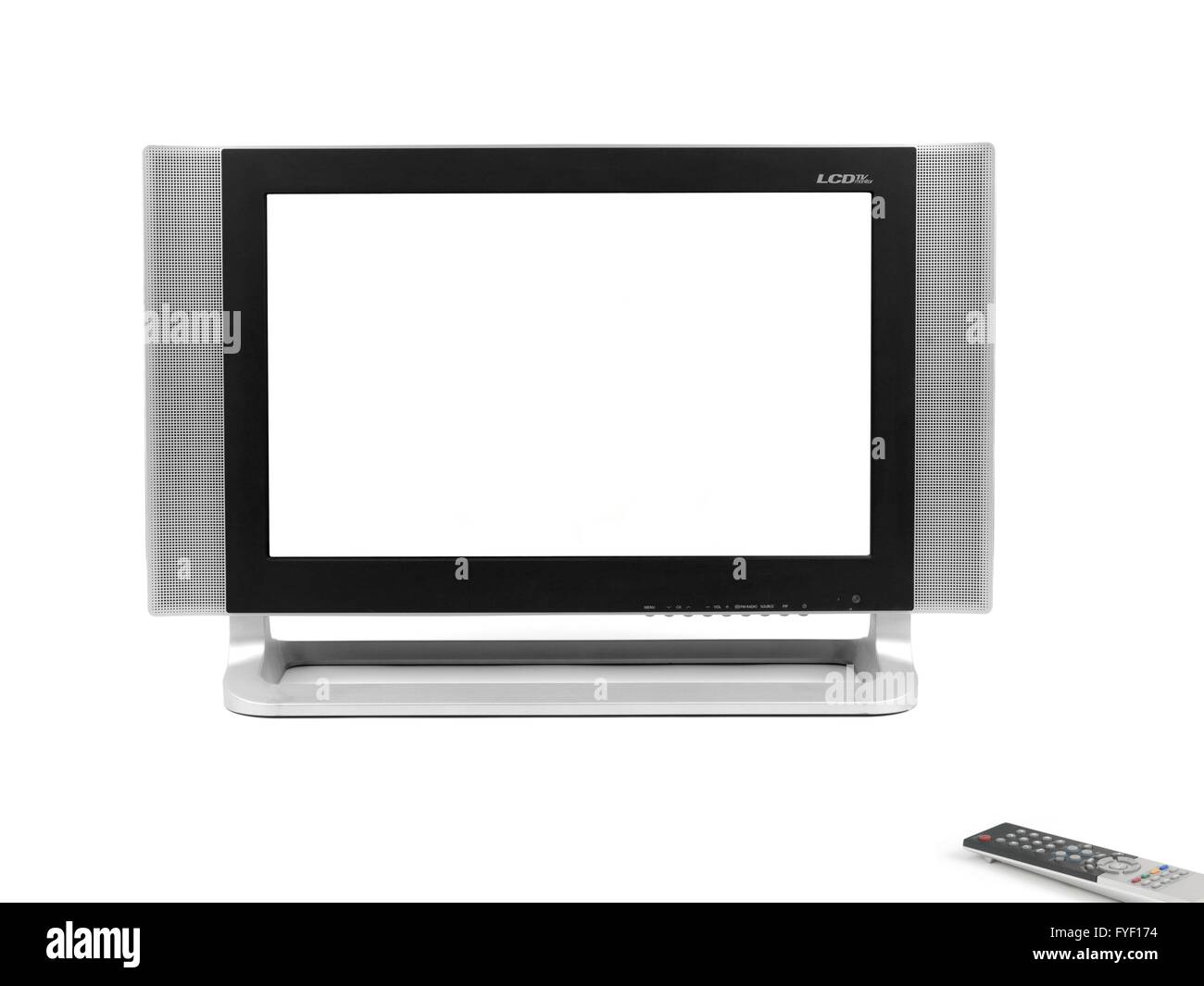 A LCD TV monitor isolated against a white background Stock Photo - Alamy