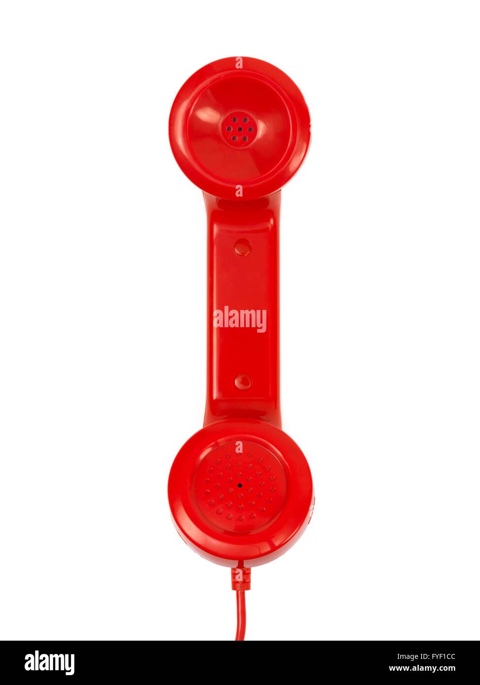 A rotary telephone hand set isolated against a white background Stock ...