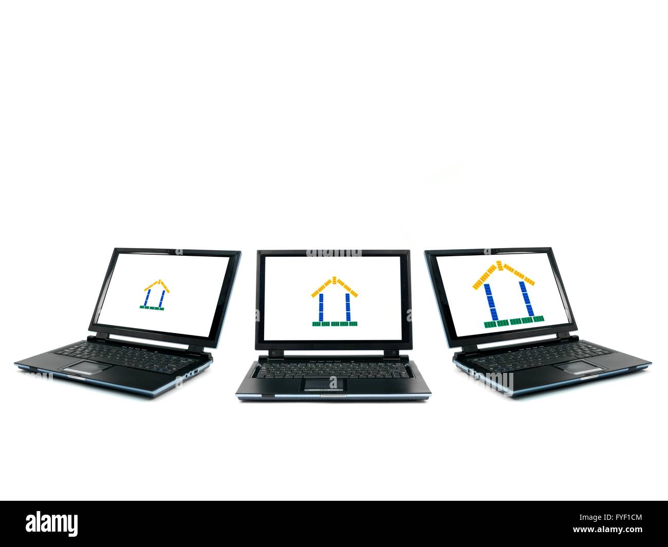 A laptop computer isolated against a white backgroun d Stock Photo - Alamy