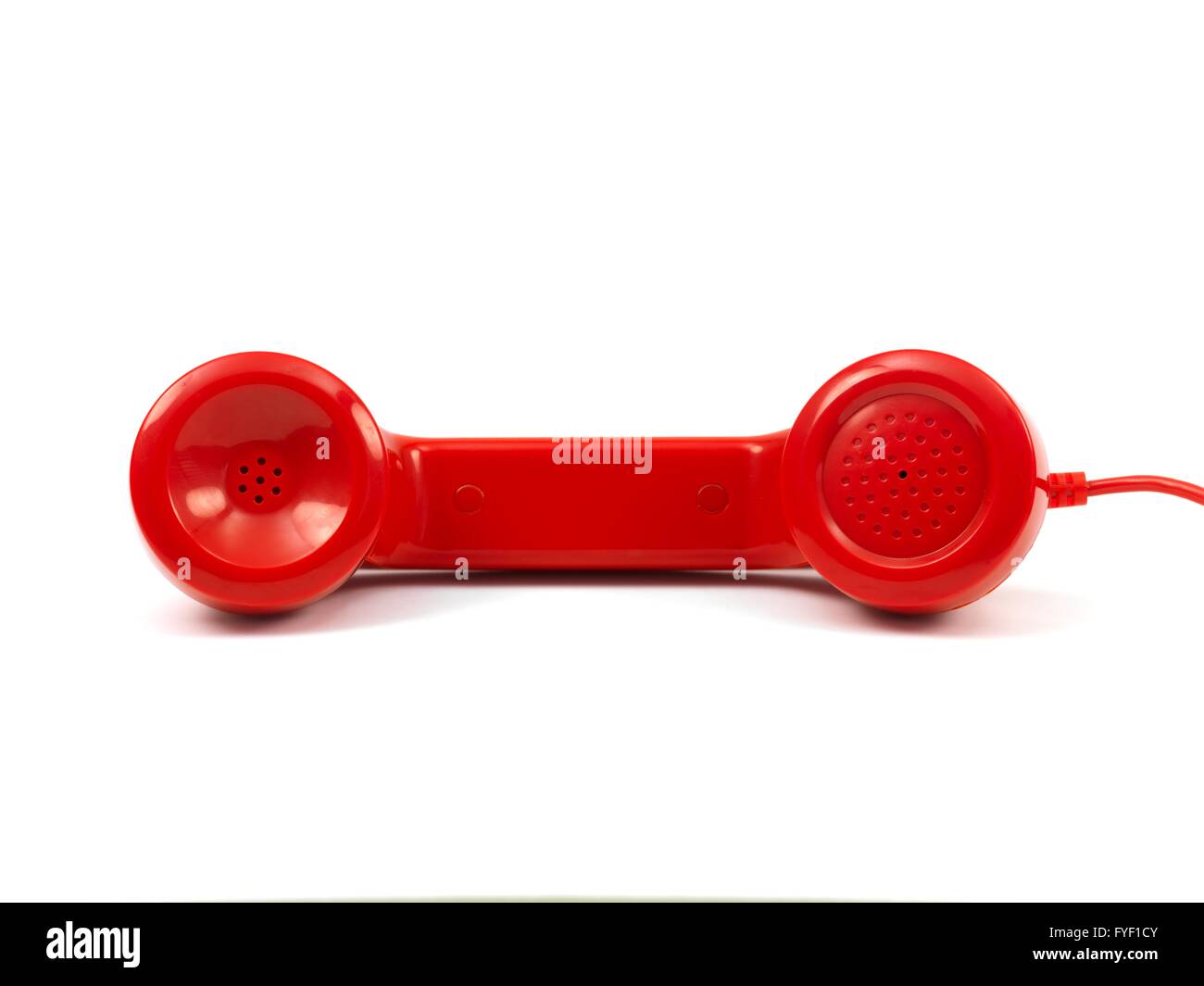 A rotary telephone hand set isolated against a white background Stock ...