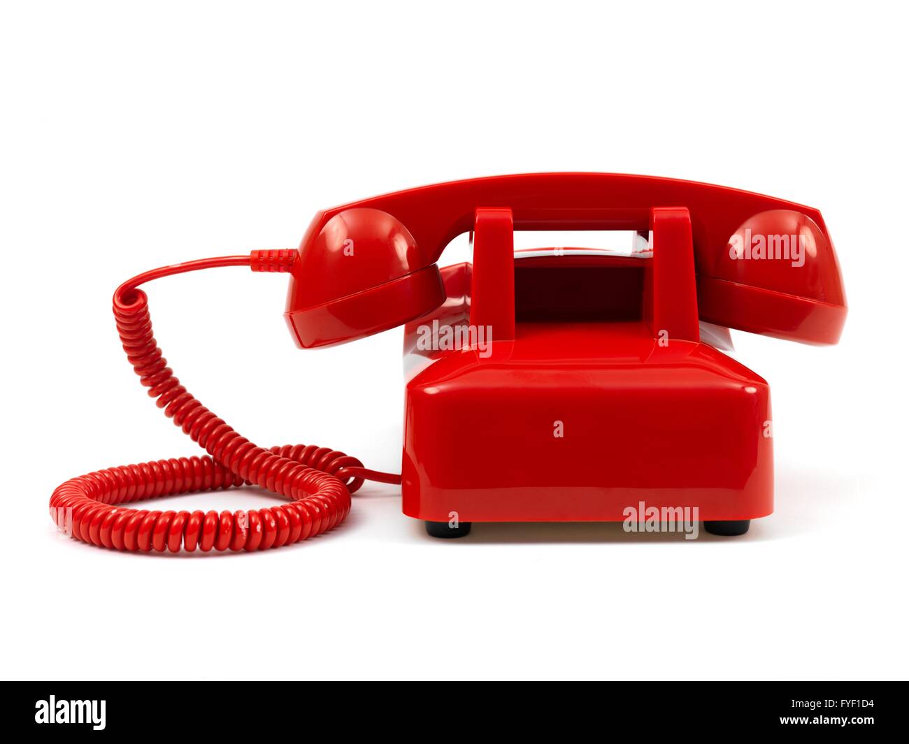 A rotary telephone isolated against a white background Stock Photo - Alamy