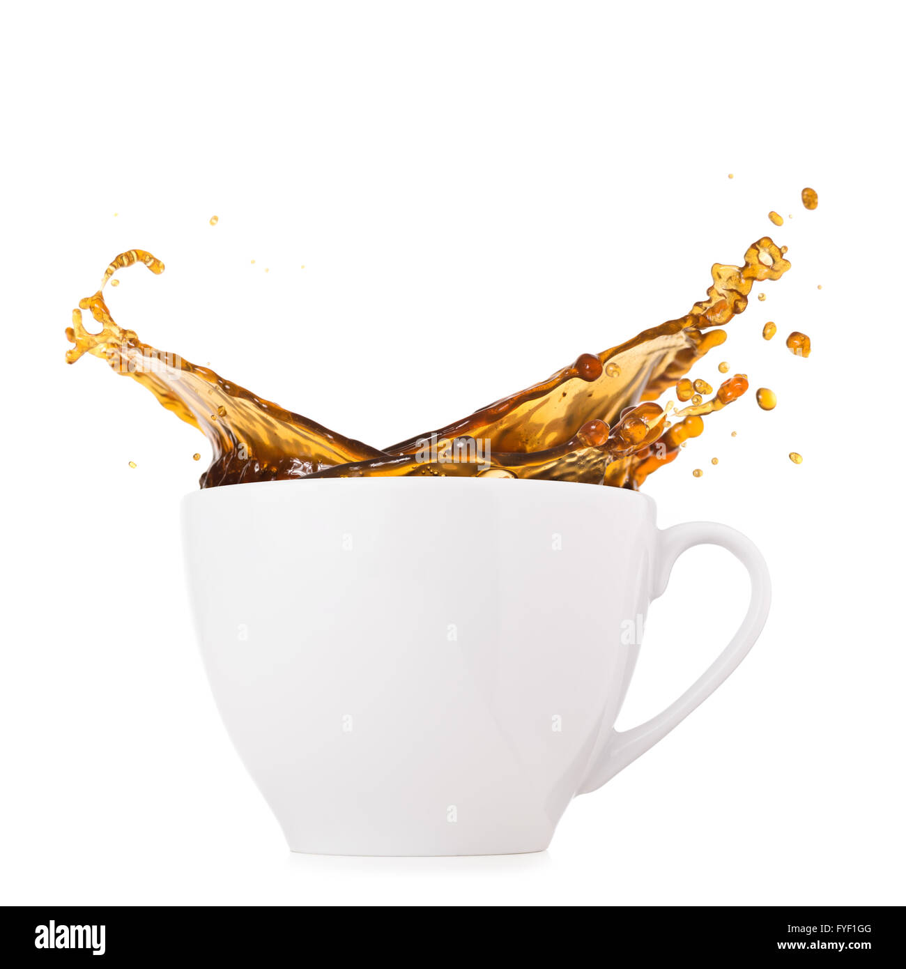 Tea splash white background hi-res stock photography and images - Alamy