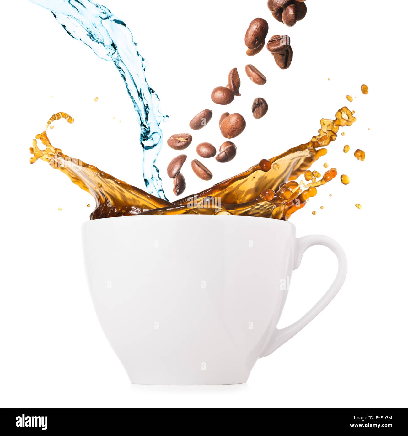 Coffee beans making coffee splash hi-res stock photography and images ...